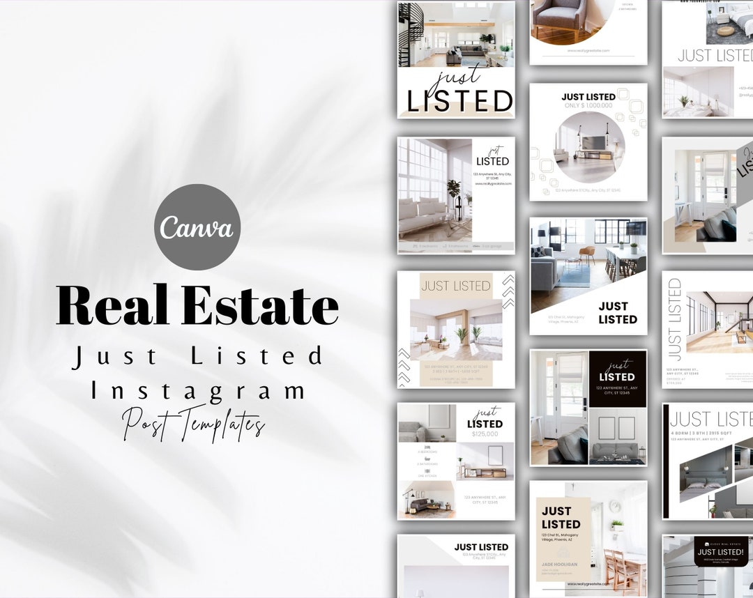 30 Just Listed Social Media Posts, Realtor Instagram Post Templates ...