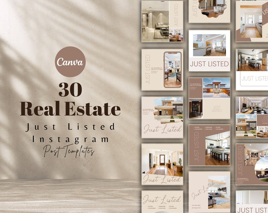 30 Just Listed Social Media Posts, Realtor Instagram Post Templates ...