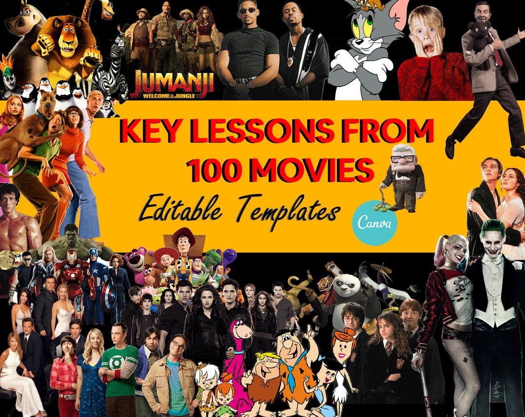 100 KEY LESSONS From Movies INFORGRAPHICS Canva Editable| Instagram ...