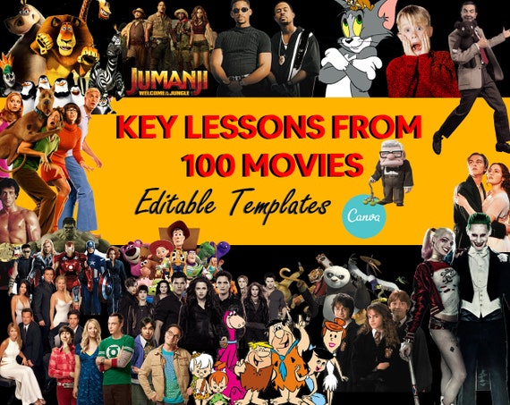 100 KEY LESSONS From Movies INFORGRAPHICS Canva Editable - Etsy
