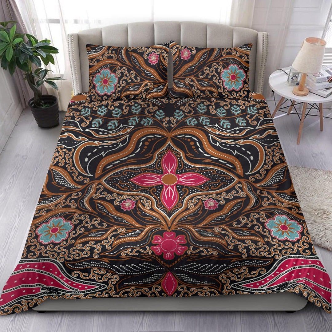 Batik Bedding Set: Ornamental Mandala Design, Queen/king Size - Etsy