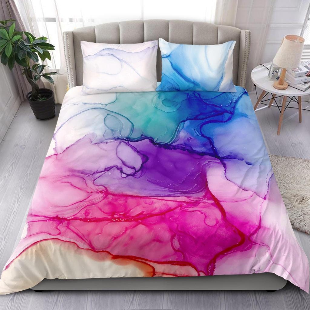 ARTS MEETS BEDDINGS Colorful Alcohol Ink Art bedding set | Etsy