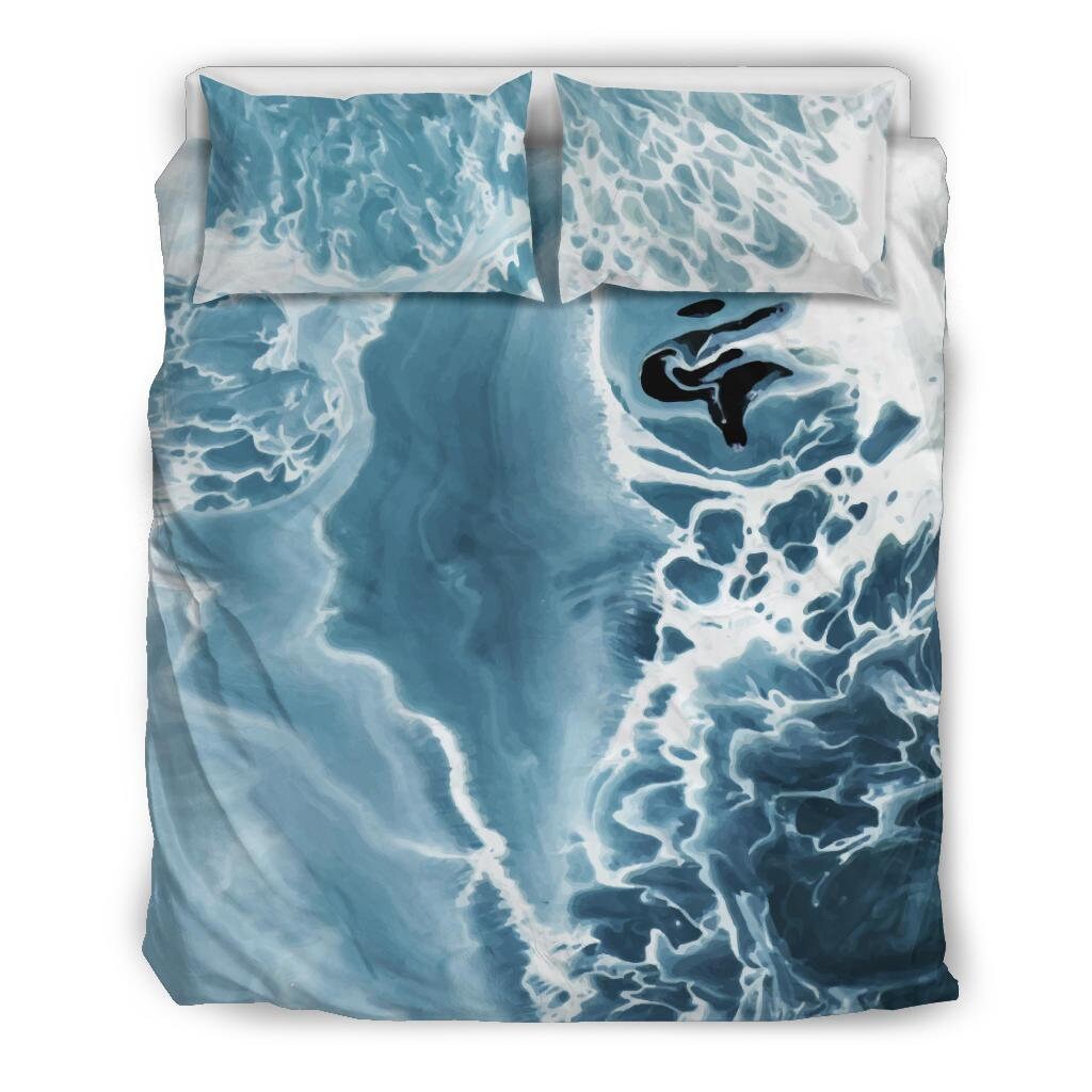 Perfect Blue Bedding Set Cover Ocean Waves Design for the - Etsy