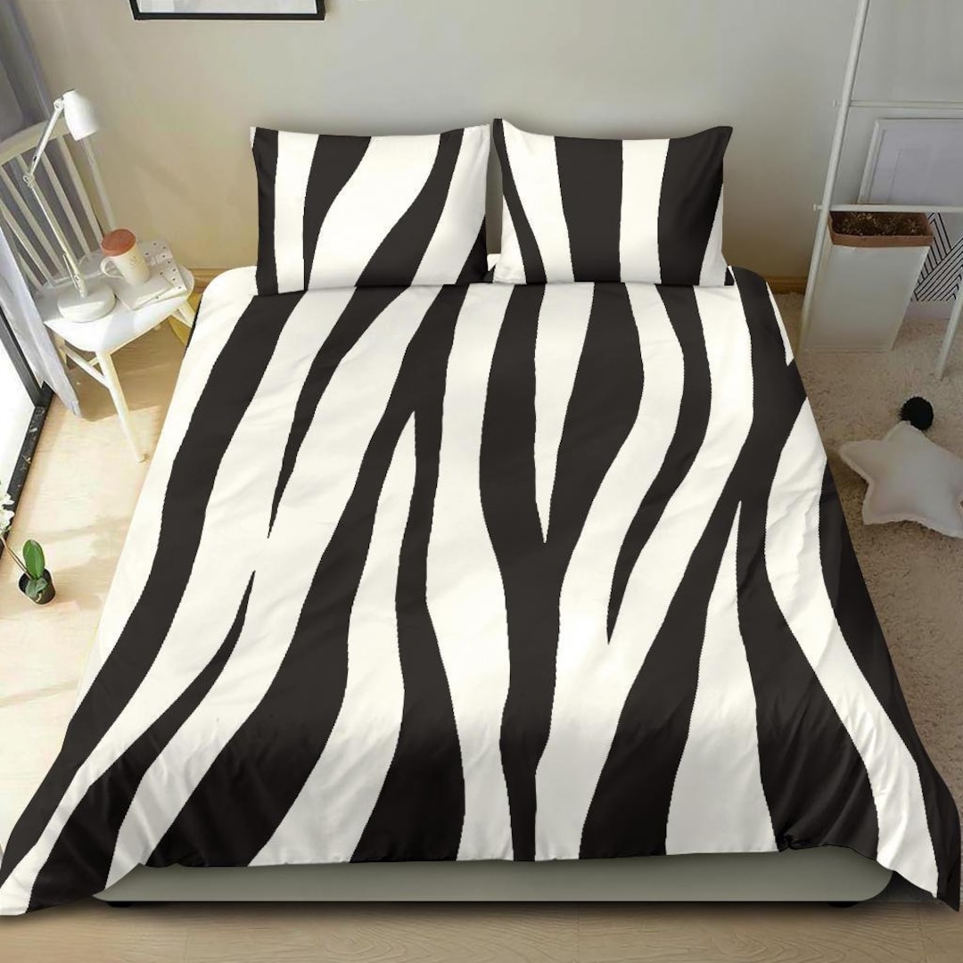 Zebra style bed set cover, Black and White Zebra design pattern, wild ...
