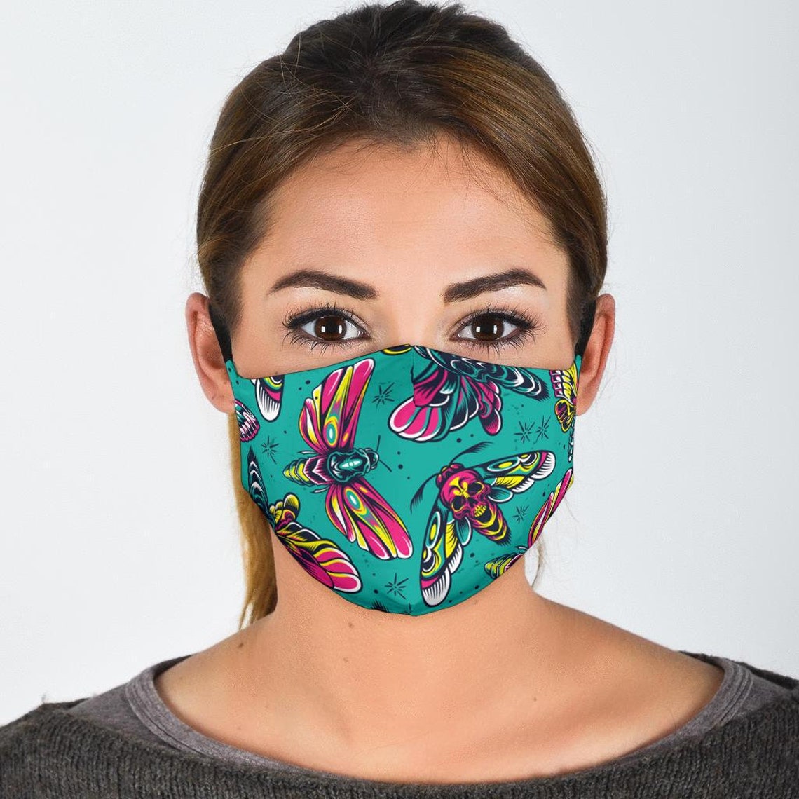 Vintage bunte Flying Insect FACE MASK kommt mit 2 Filter | Etsy