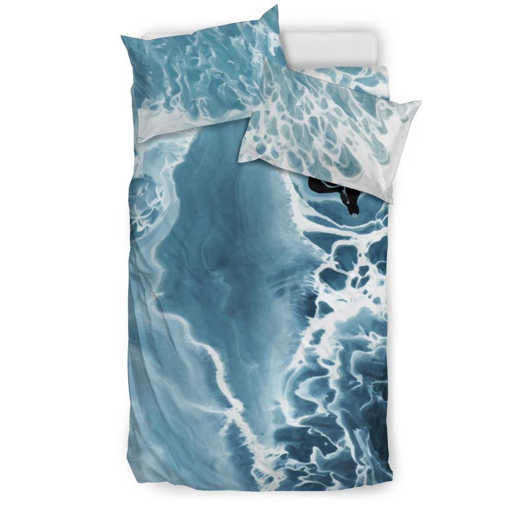 Perfect Blue Bedding Set Cover Ocean Waves Design for the - Etsy