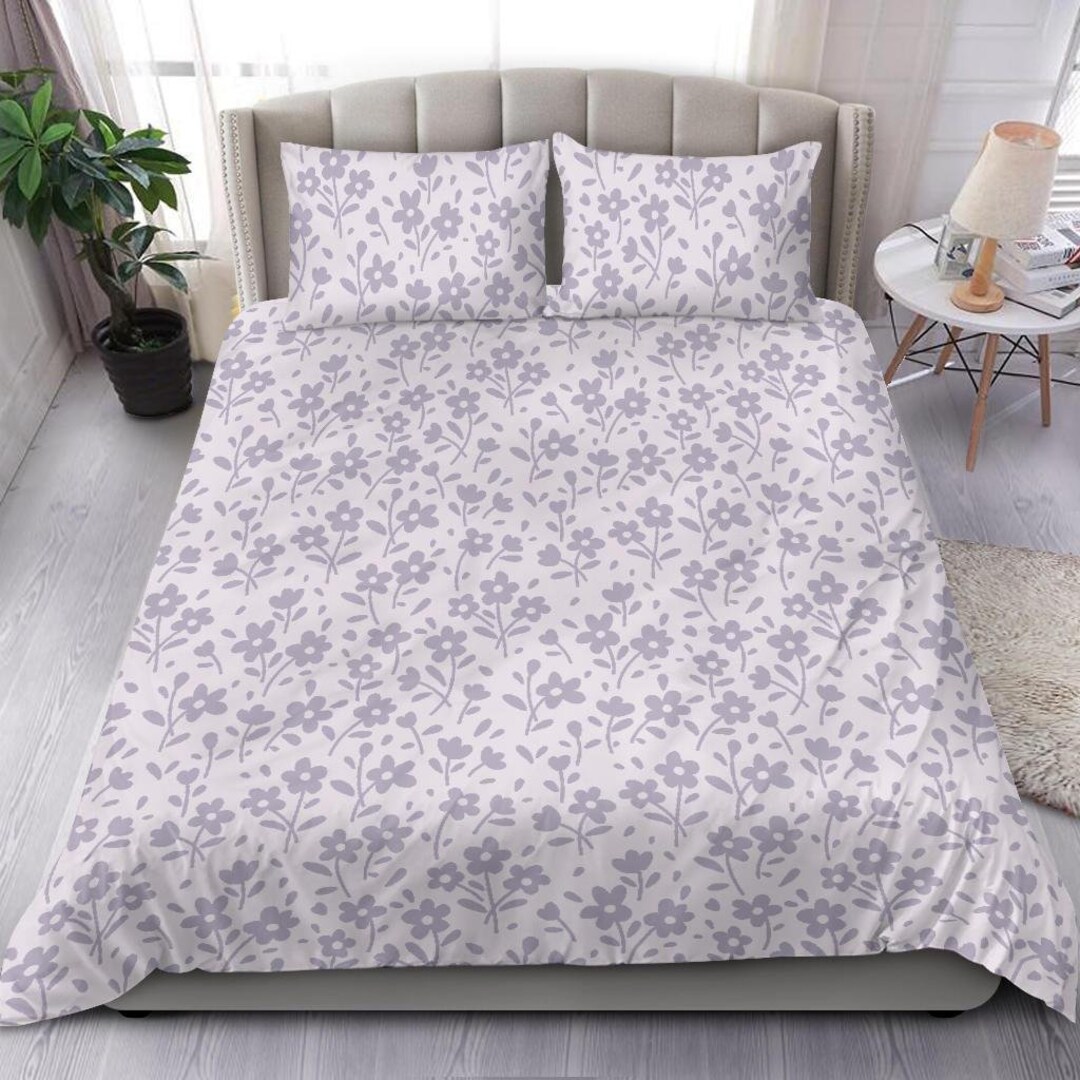 Cute Purple Lilac Bedding Set Cover, Light Purple Bed Set Cover With ...