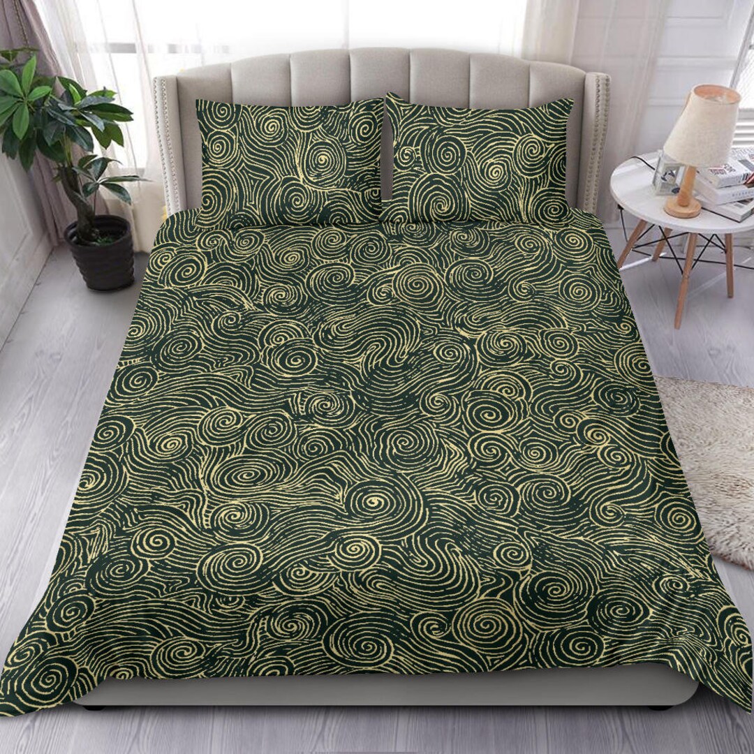 Black Bedding Set Cover, Artsy Duvet Cover, Artistic Bedroom Decor ...