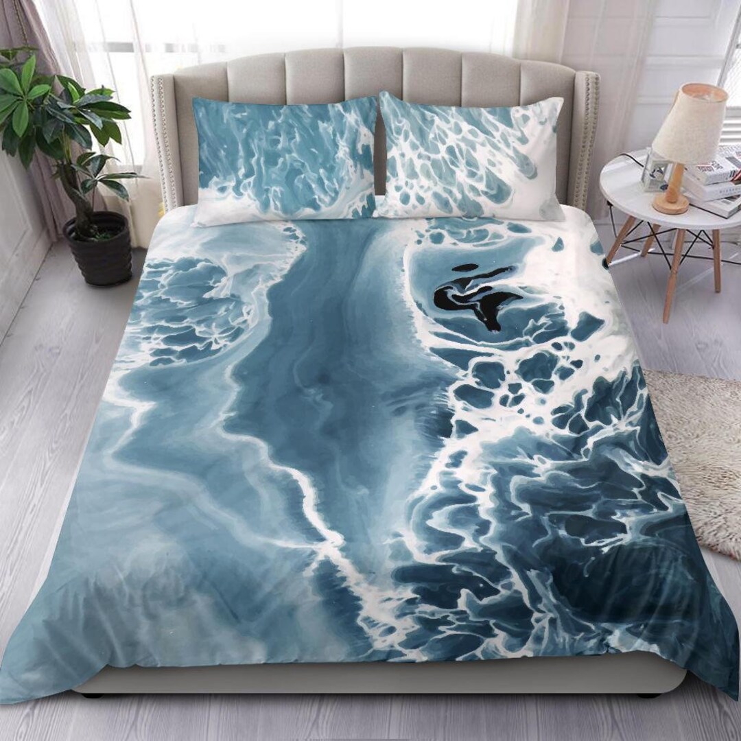 Perfect Blue Bedding Set Cover, Ocean Waves Design for the Best Surfer ...