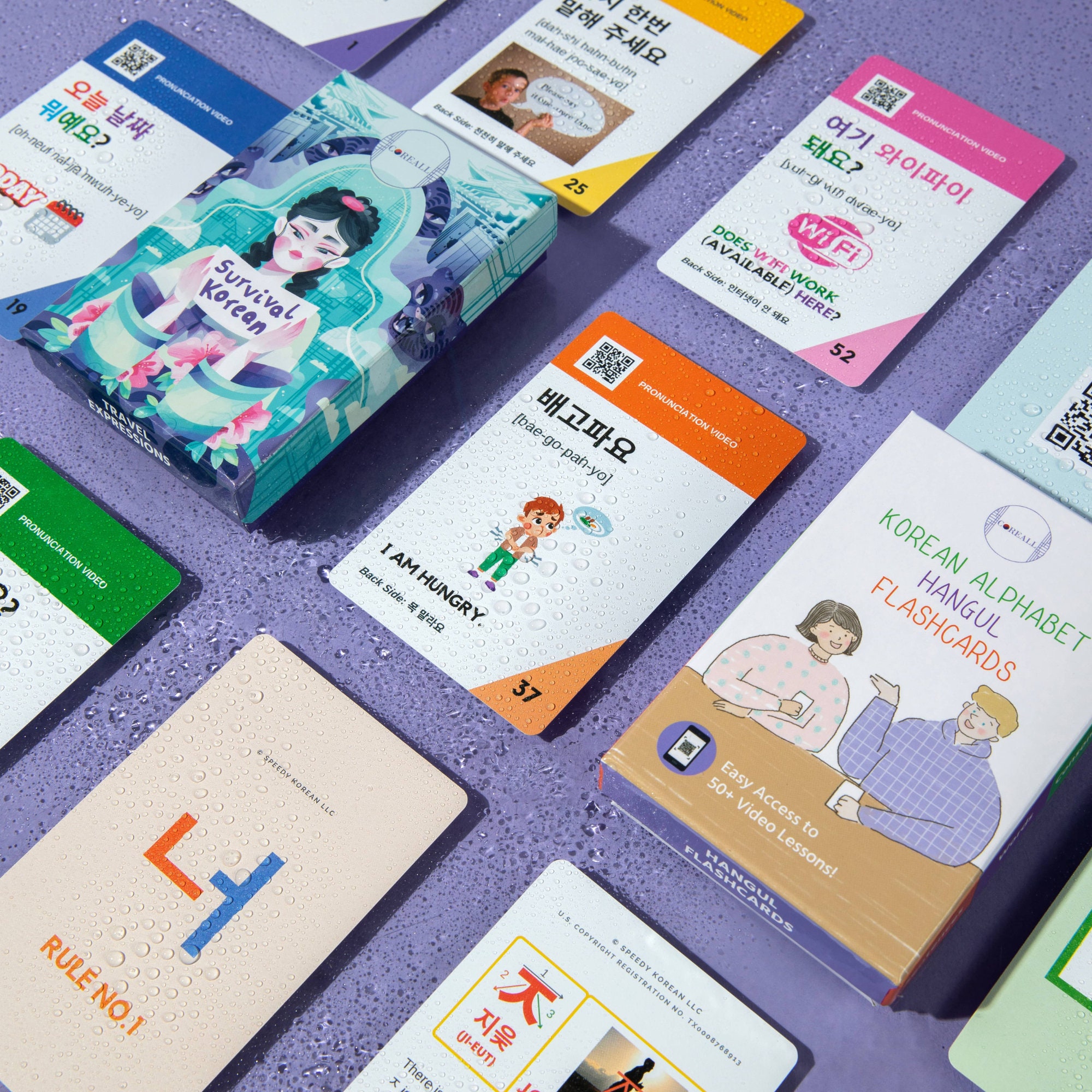 BASIC BUNDLE - Hangul & Survival Korean Flash Cards - Perfect Gift Idea ...