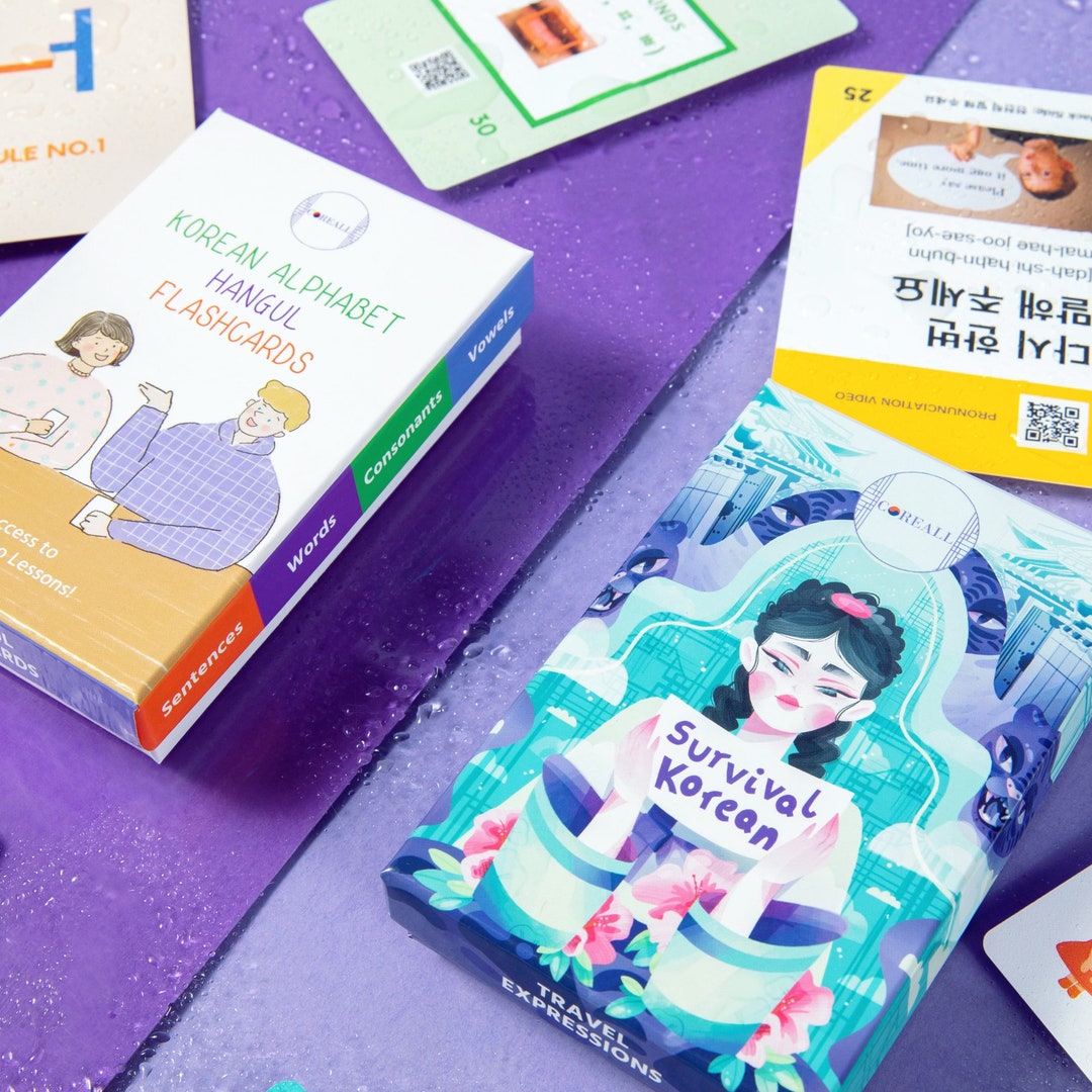 ENHANCED BUNDLE - Hangul & Survival Korean Flashcards - Learn Korean ...