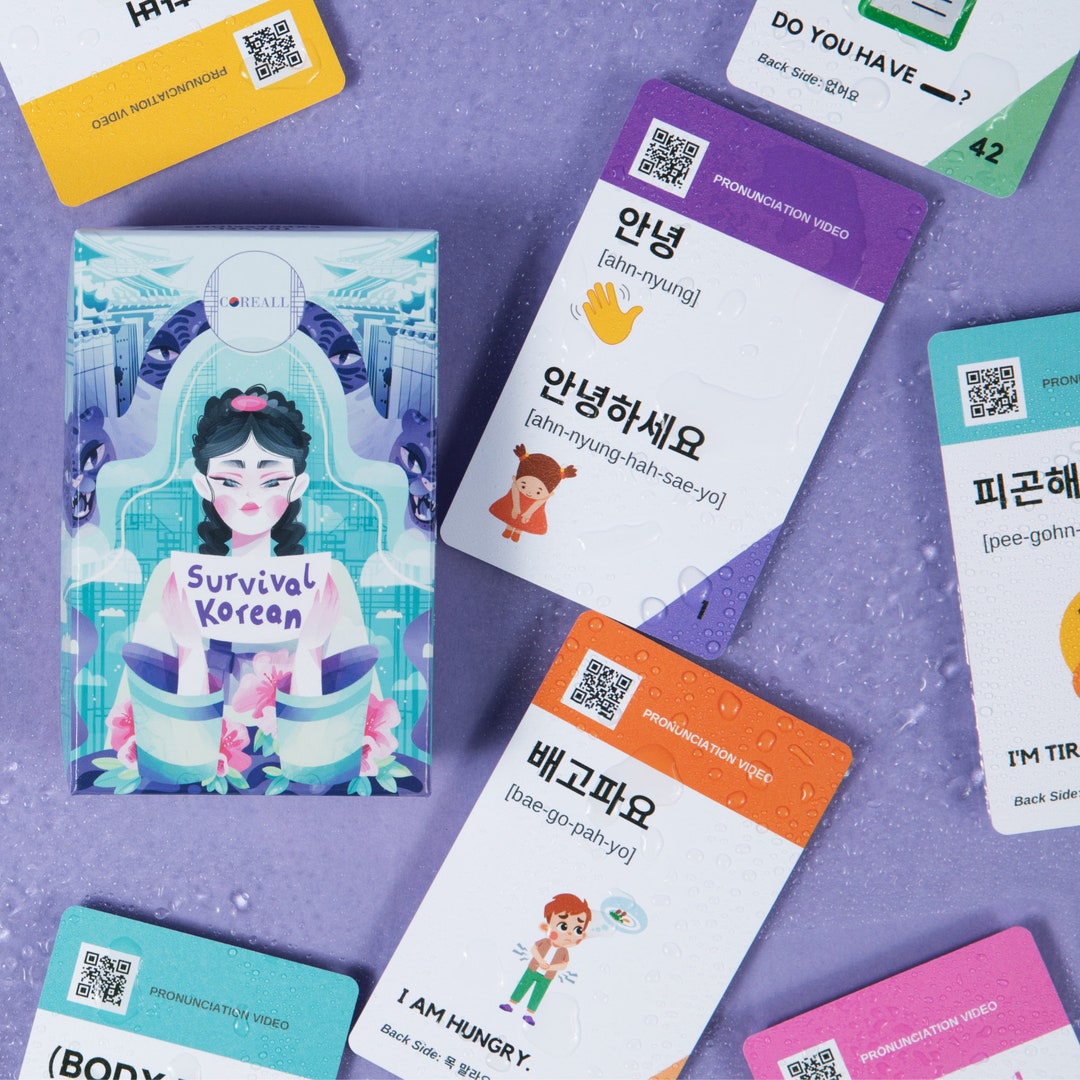 SUPERB VER - Survival Korean Flashcards - Learn Korean W/ 100-min ...