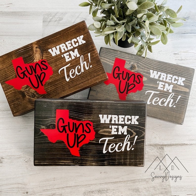 Texas Tech Wreck em Tech Sign - Etsy