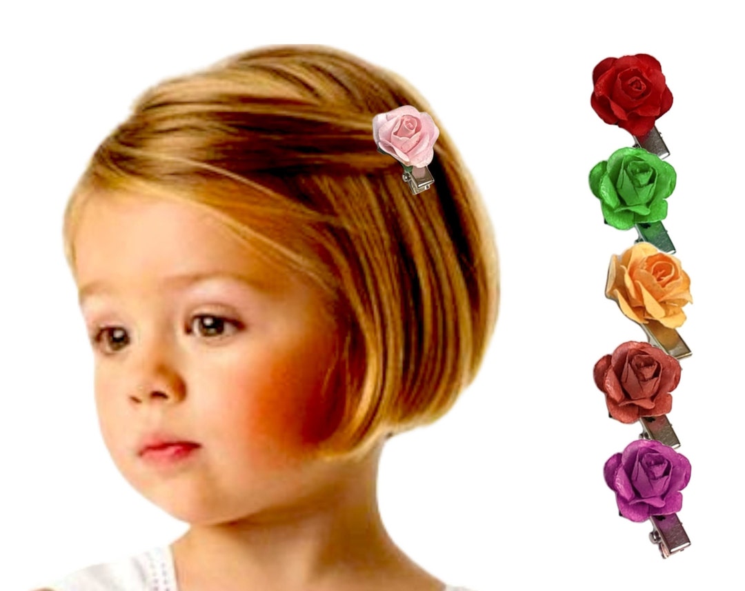 Girls Flower Hair Clips Mini Rose Hair Flowers for Toddlers - Etsy