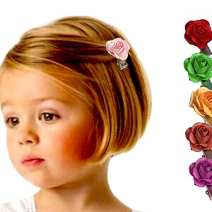 Minimalist Flower Hair Clip Small Rose Hair Accessories, Tiny Hairclip ...