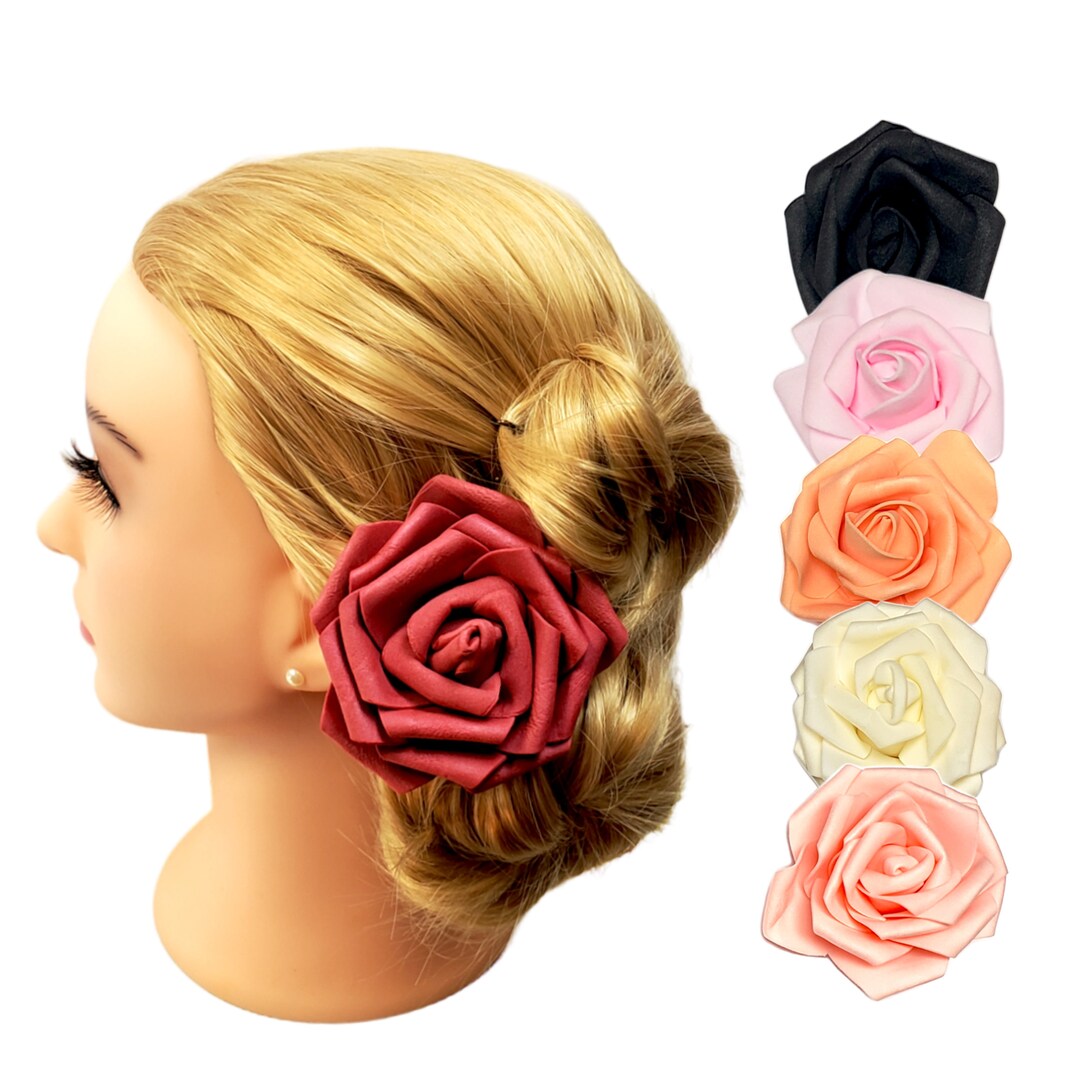 Large Rose Hair Clips Jumbo Flower Barrettes - Etsy