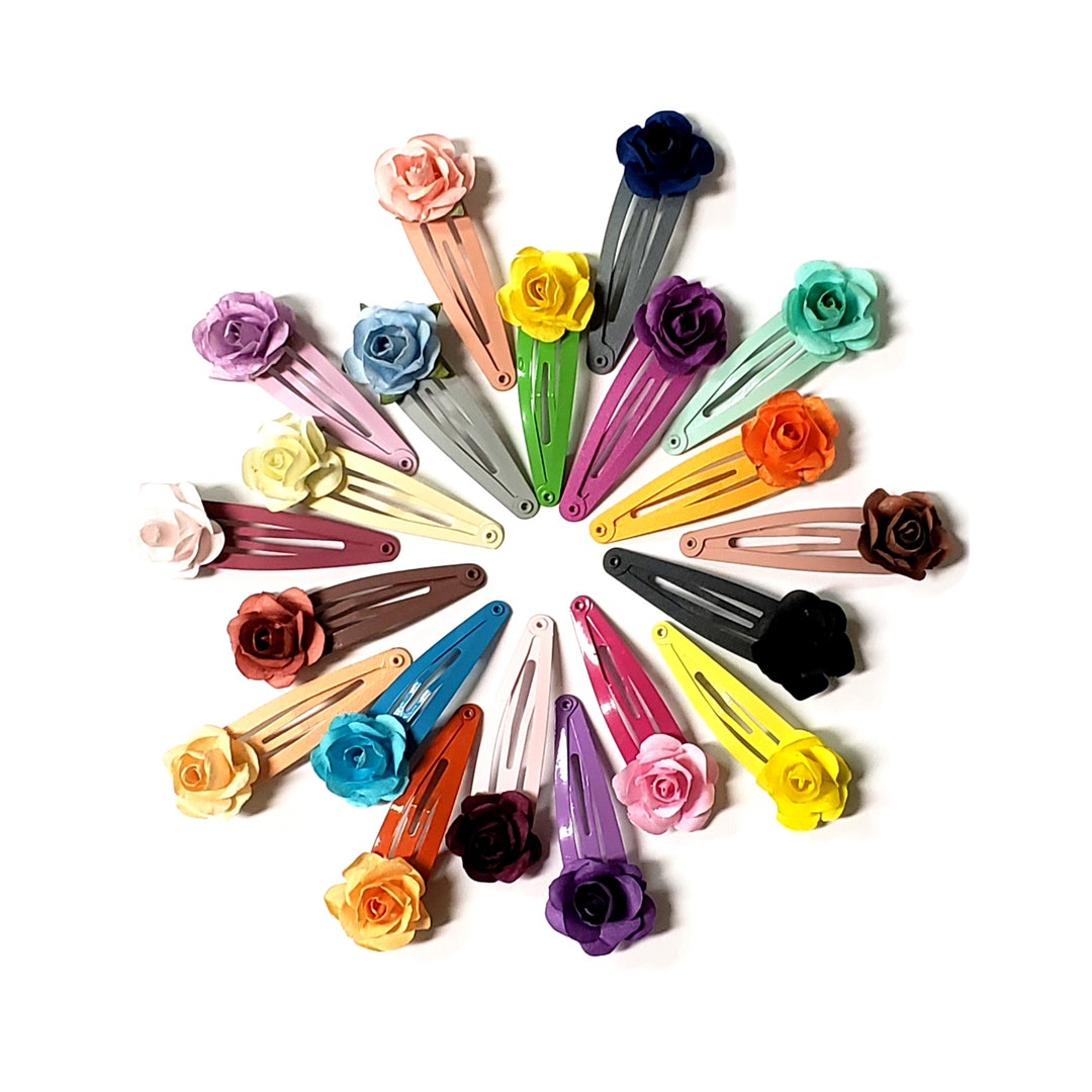 Small Flower Snap Hair Clips Mini Rose Snap Clips Minimalist - Etsy
