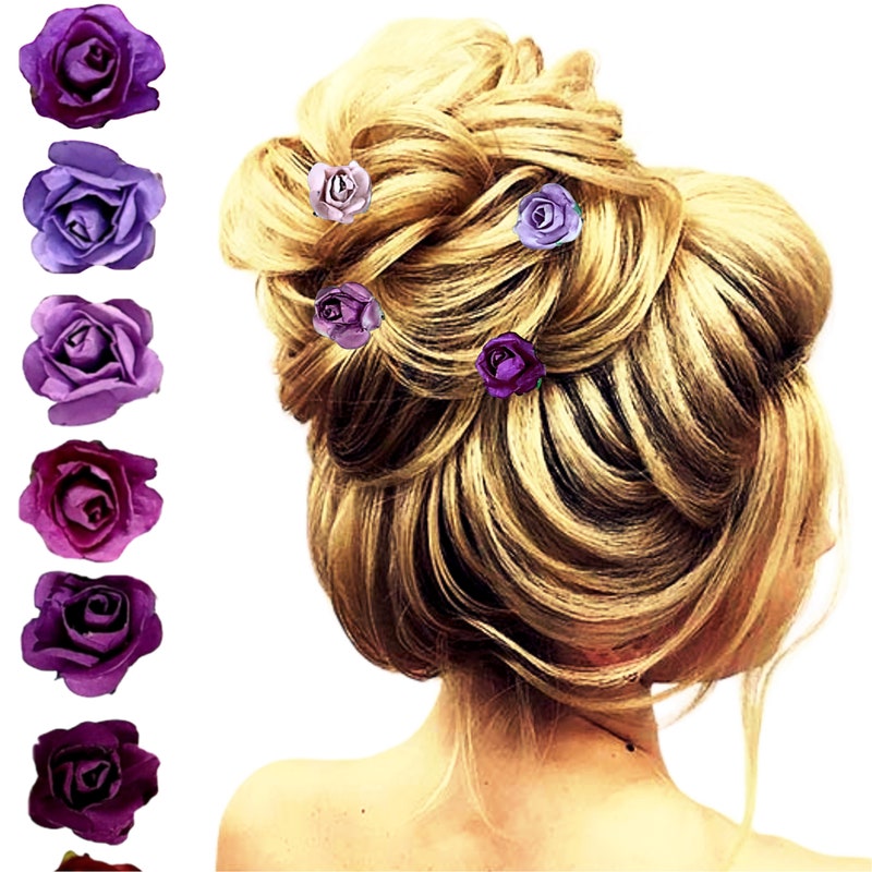 Purple Flower Hair Pin - Etsy