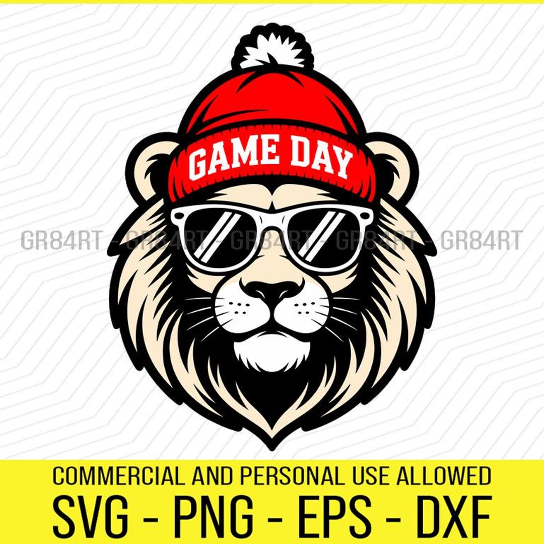 American Football Lion Touchdown Game Day Thanksgiving Svg Instant ...
