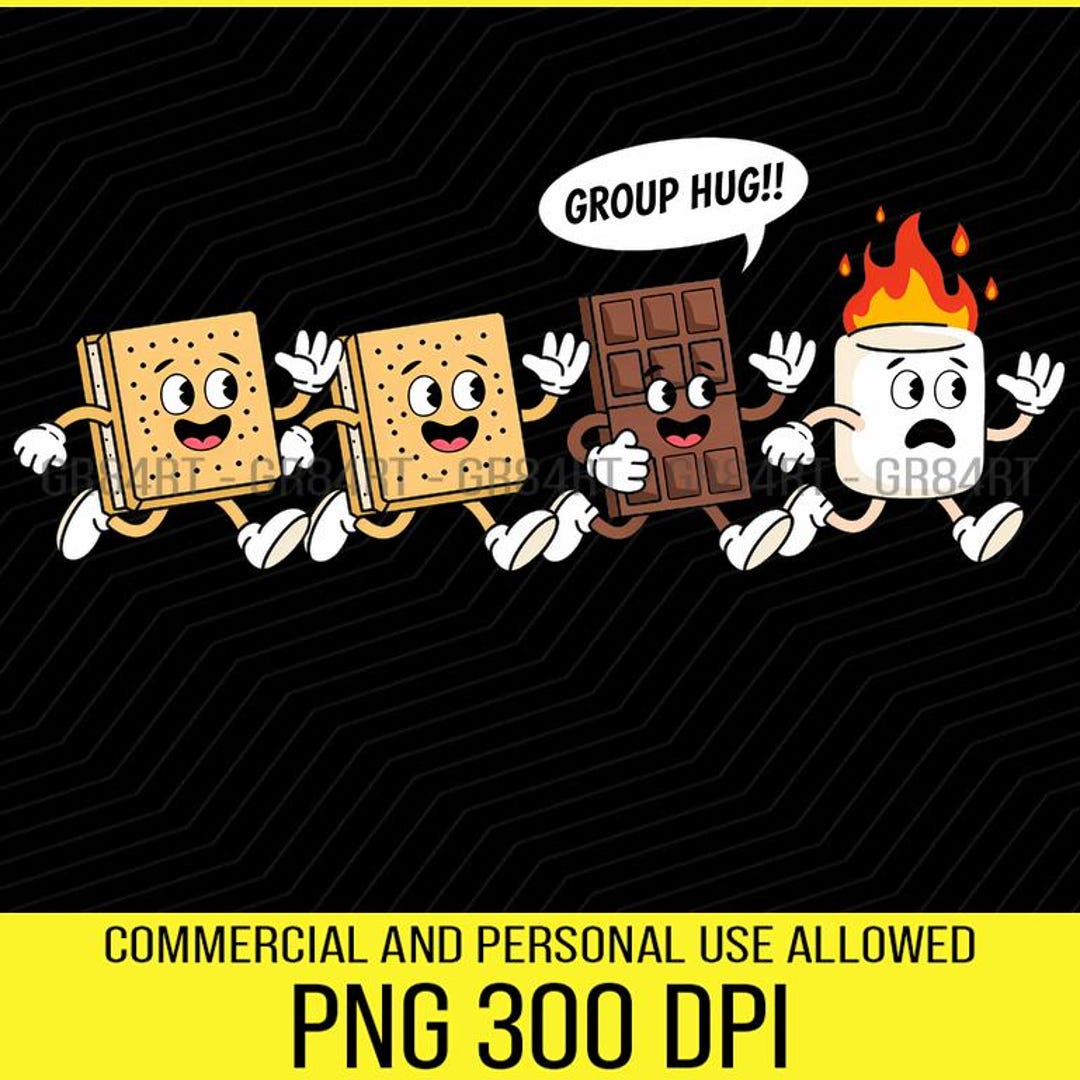 Group Hug Marshmallow Campfire Funny Smores Outdoor Png Instant ...