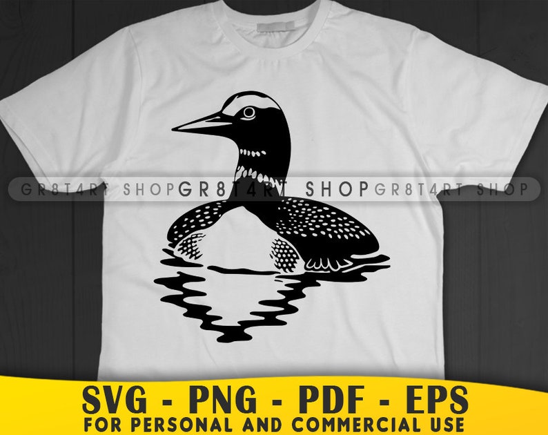 Loon Clipart Svg Loons Svg Wildlife Svg Mountain Lake Svg - Etsy