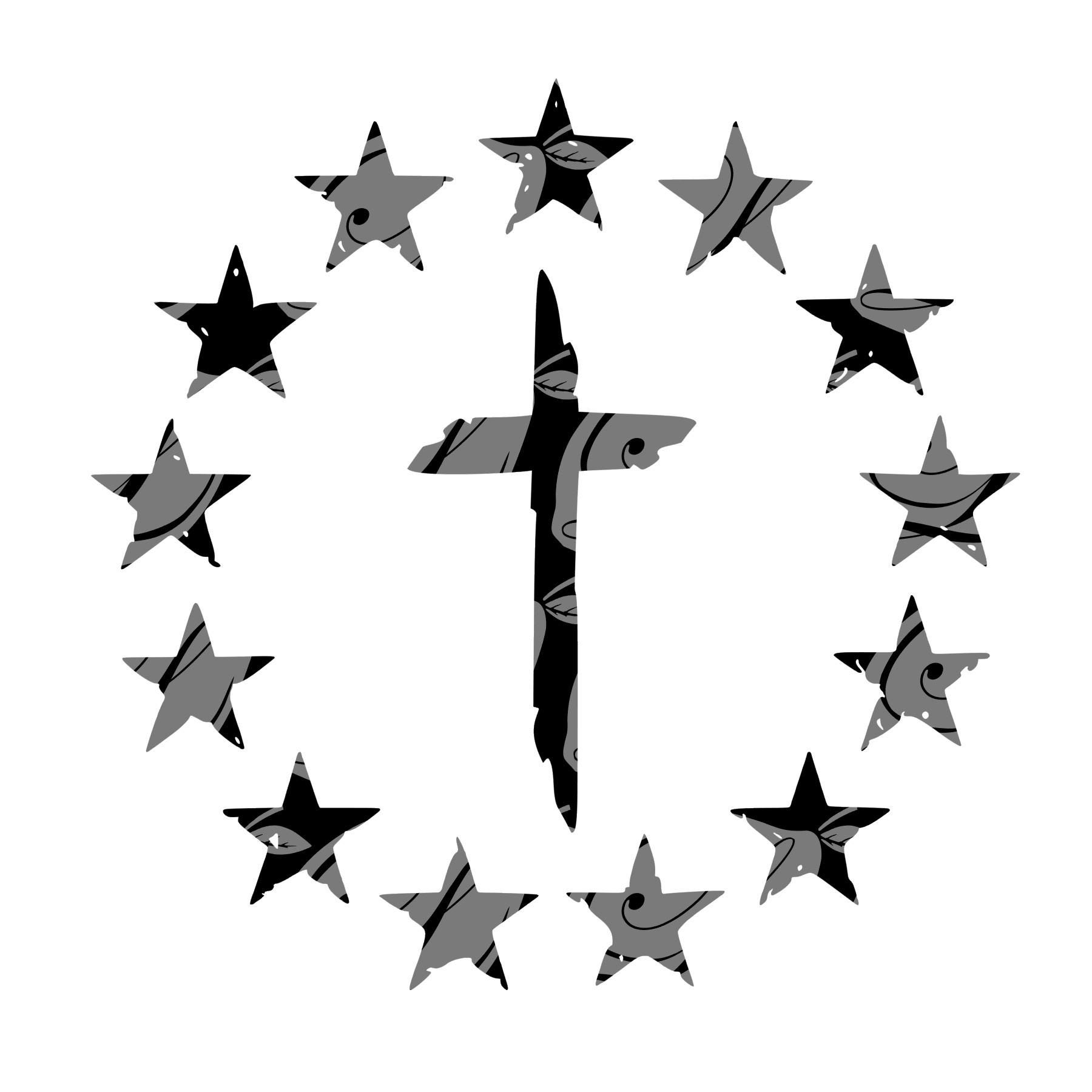 13 Stars and Cross, Svg, Jpeg - Etsy