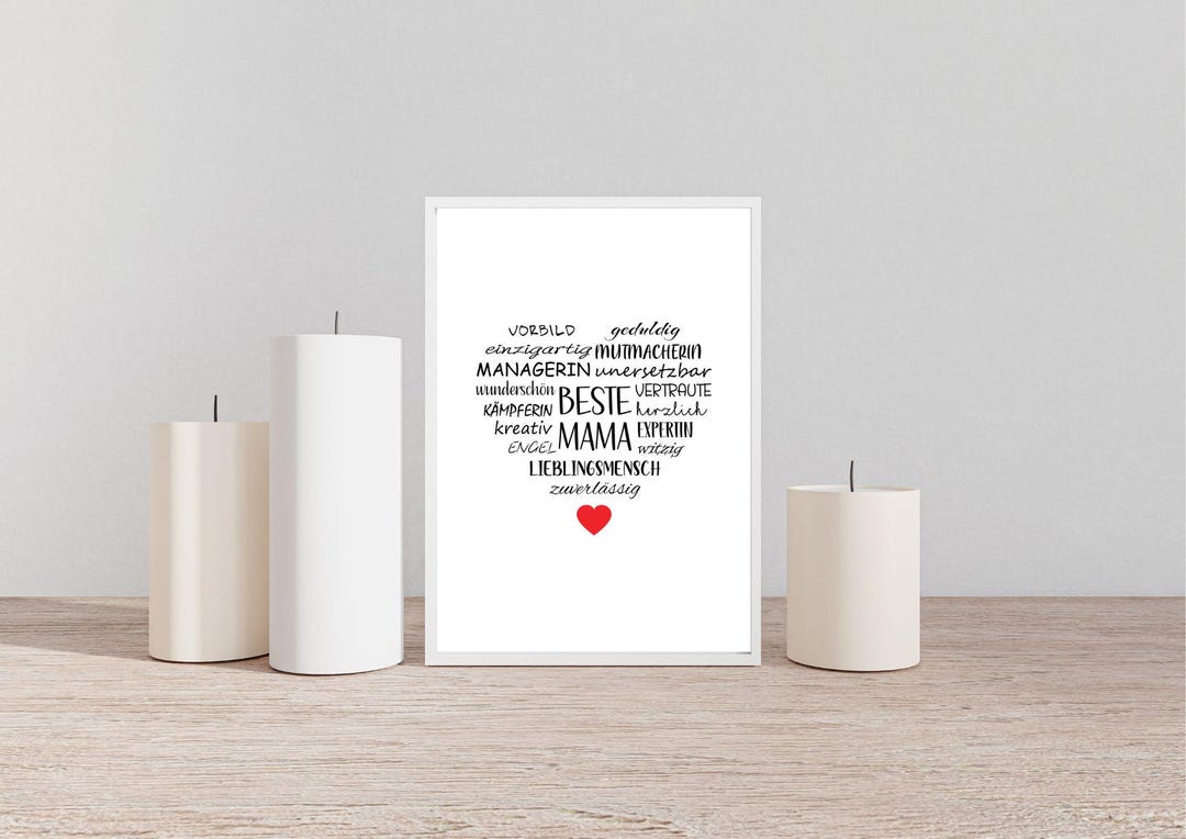 DIGITAL DOWNLOAD - Best Mom Heart - Poster - Wall Art - Gift for Mom ...