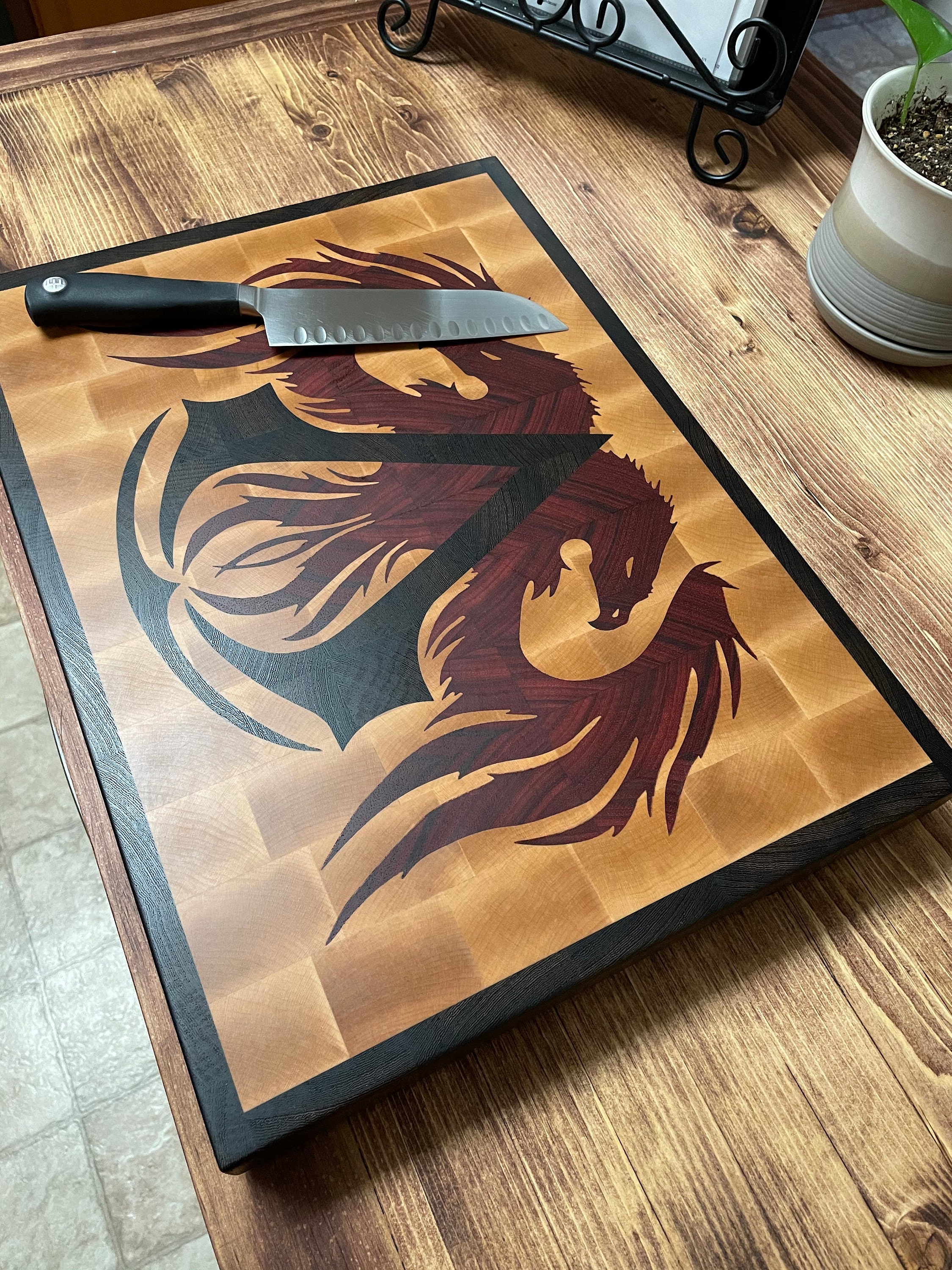 End Grain Custom Inlay Cutting Board - Etsy