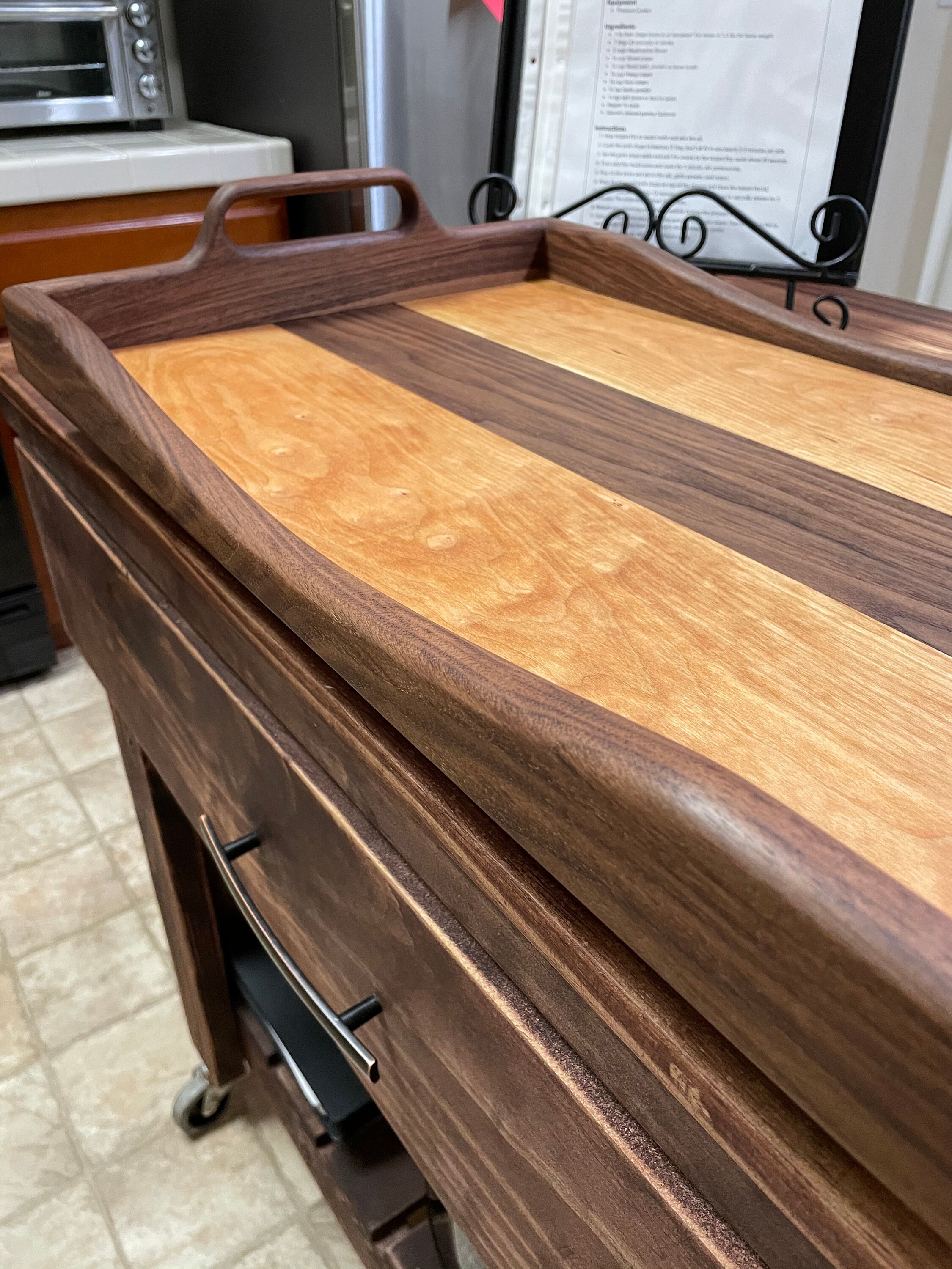 Handmade Walnut and Cherry Serving Tray - Etsy