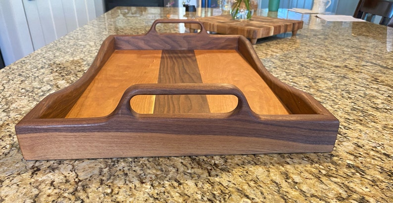 Handmade Walnut and Cherry Serving Tray - Etsy