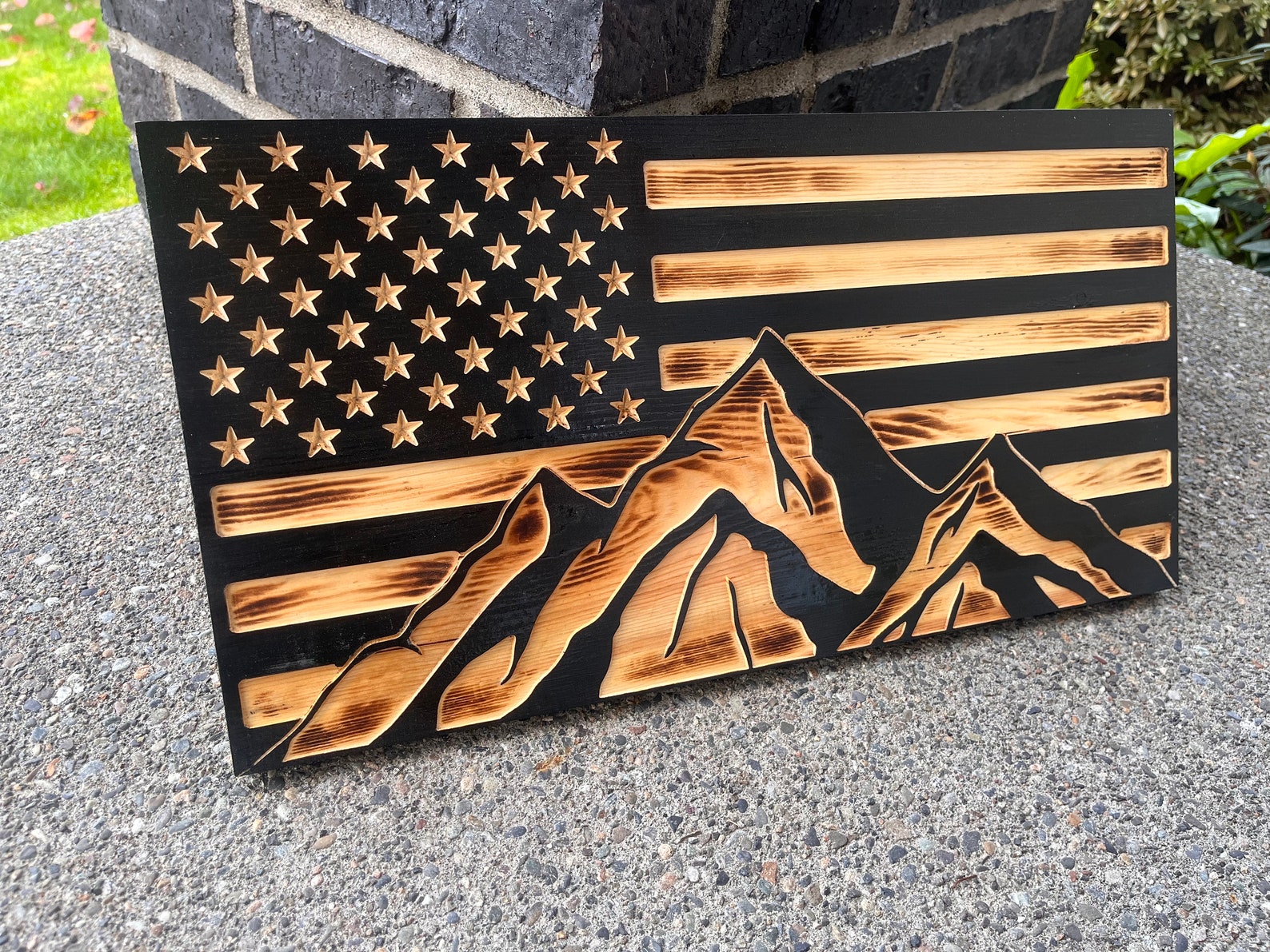 Rustic Wood Flag, Rustic American Flag, Custom Wood Art, Distressed ...