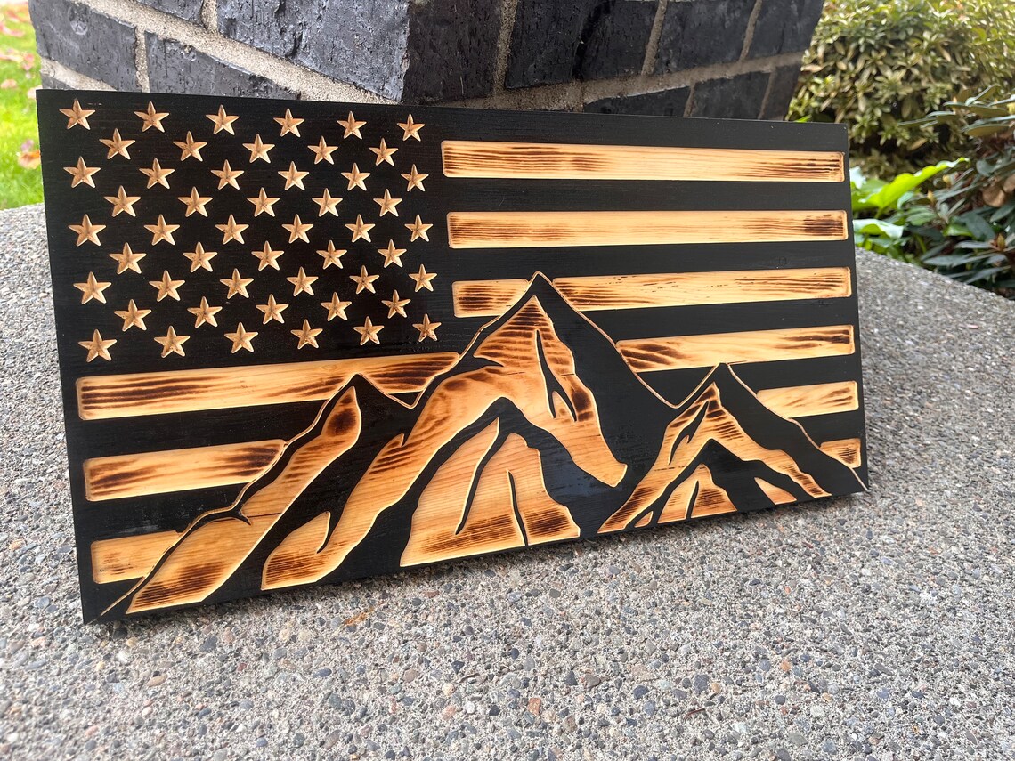 Rustic Wood Flag, Rustic American Flag, Custom Wood Art, Distressed ...
