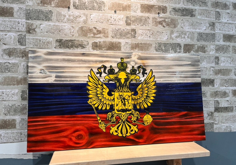 Russian Flag, 30”x16” Rustic Wood Flag, Russia - Etsy
