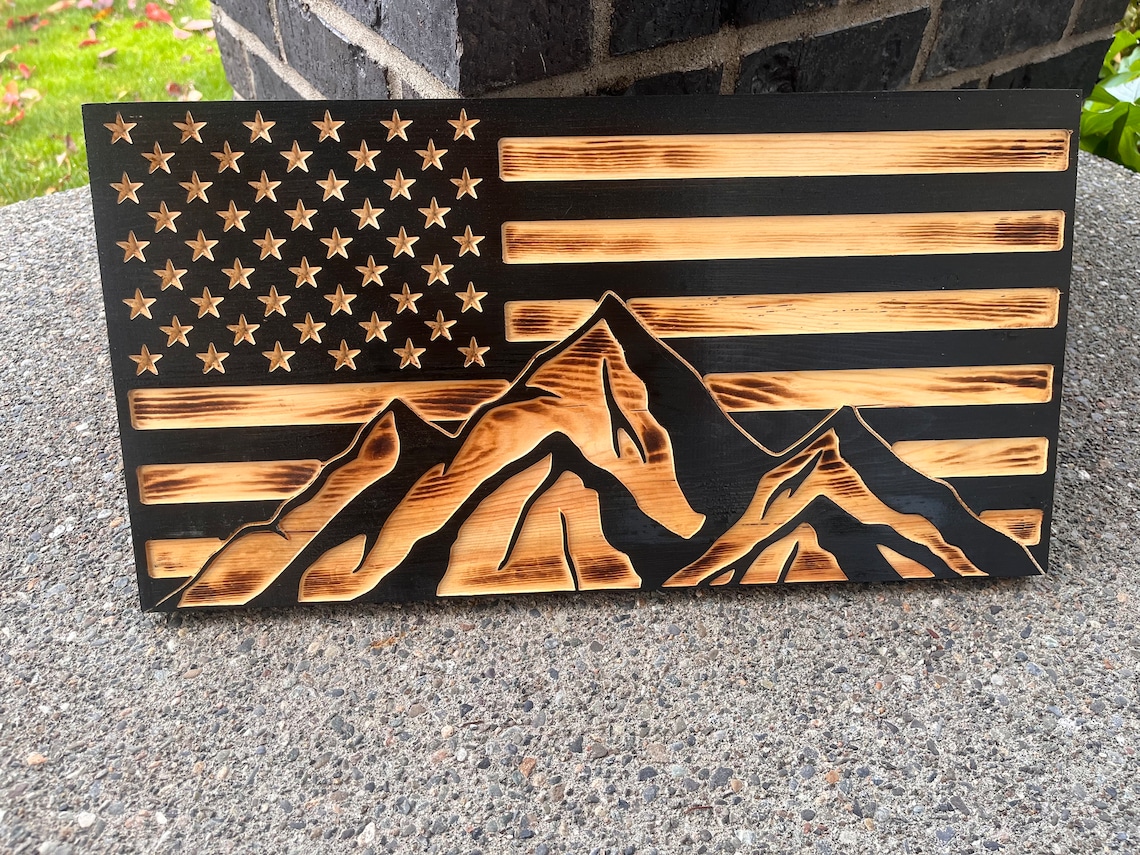 Rustic Wood Flag, Rustic American Flag, Custom Wood Art, Distressed ...