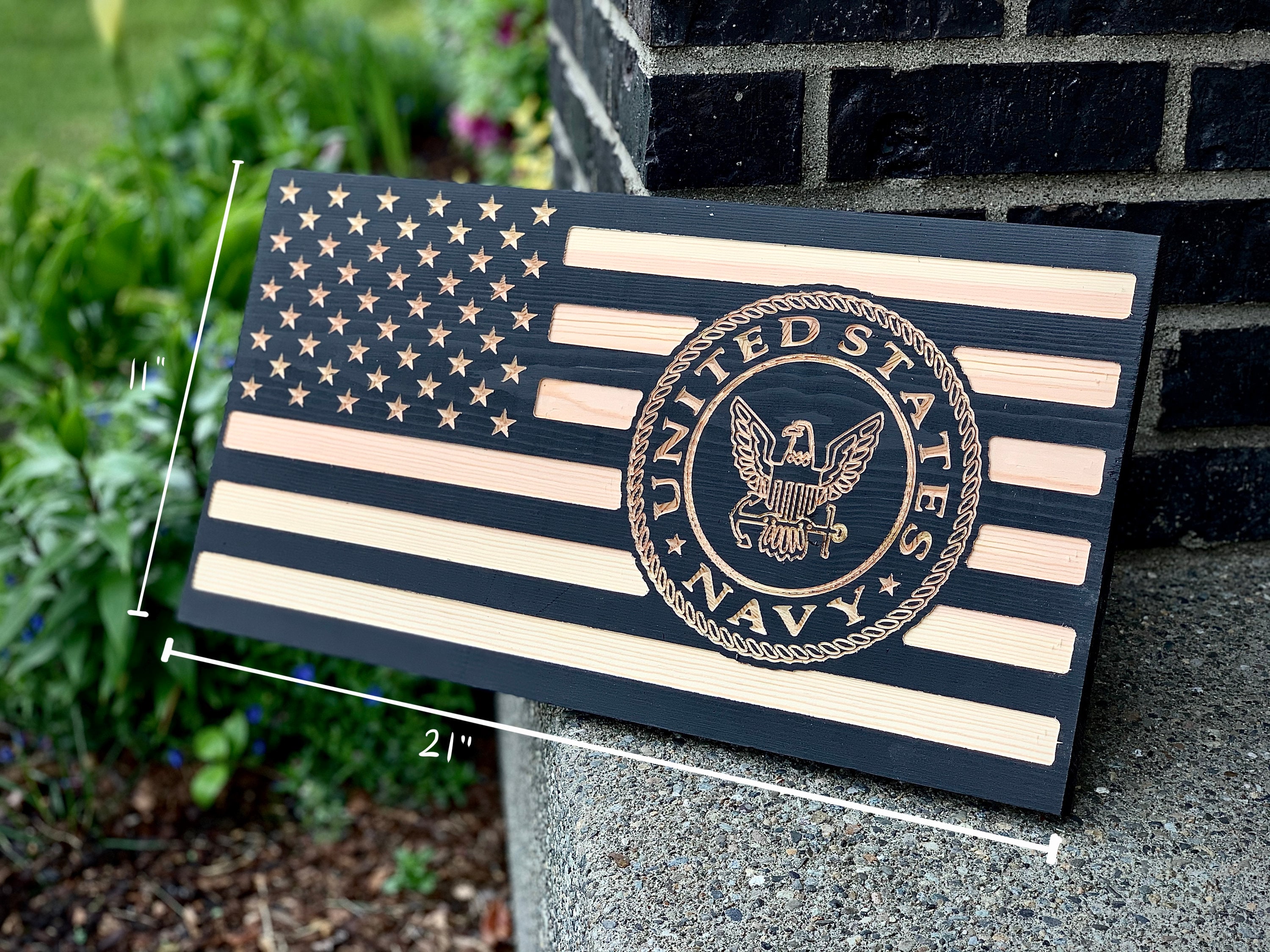 Rustic US Navy Wood Flag, Military Wall Art - Etsy