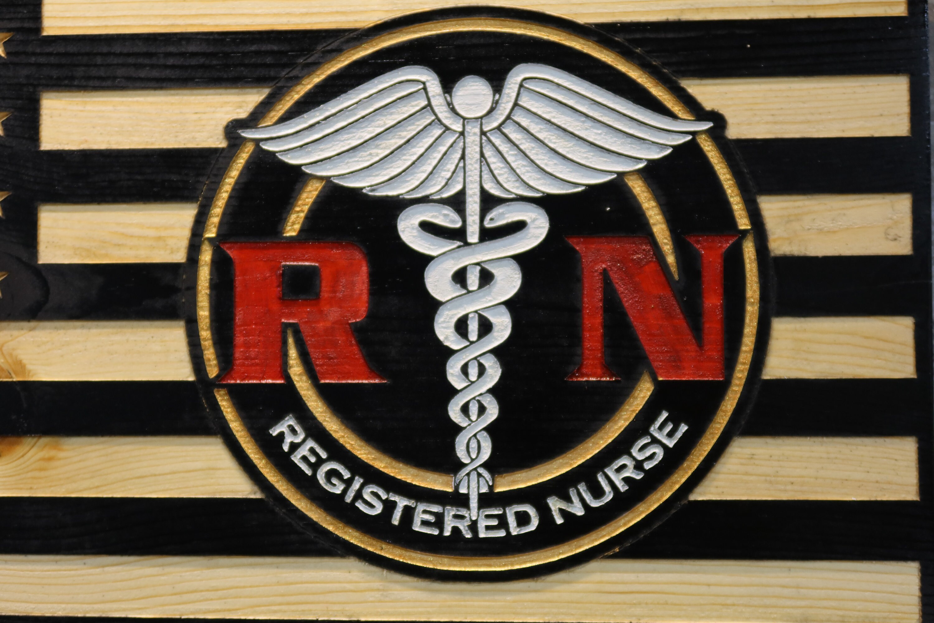 Handcrafted Pine Wood American RN Flag, Registered Nurse Gift - Etsy