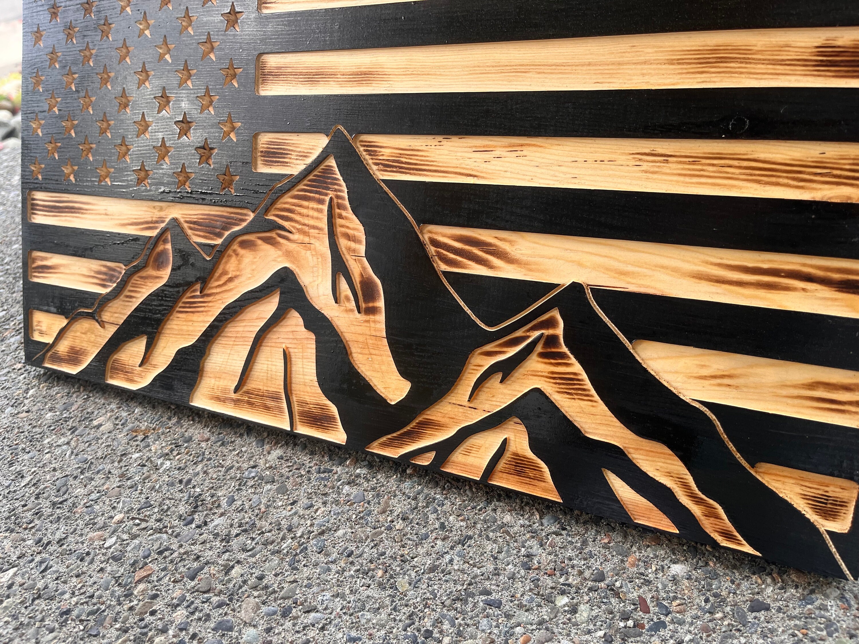 Rustic Wood Flag, Rustic American Flag, Custom Wood Art, Distressed ...