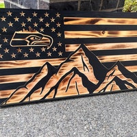 Raiders American Wooden Flag - Etsy