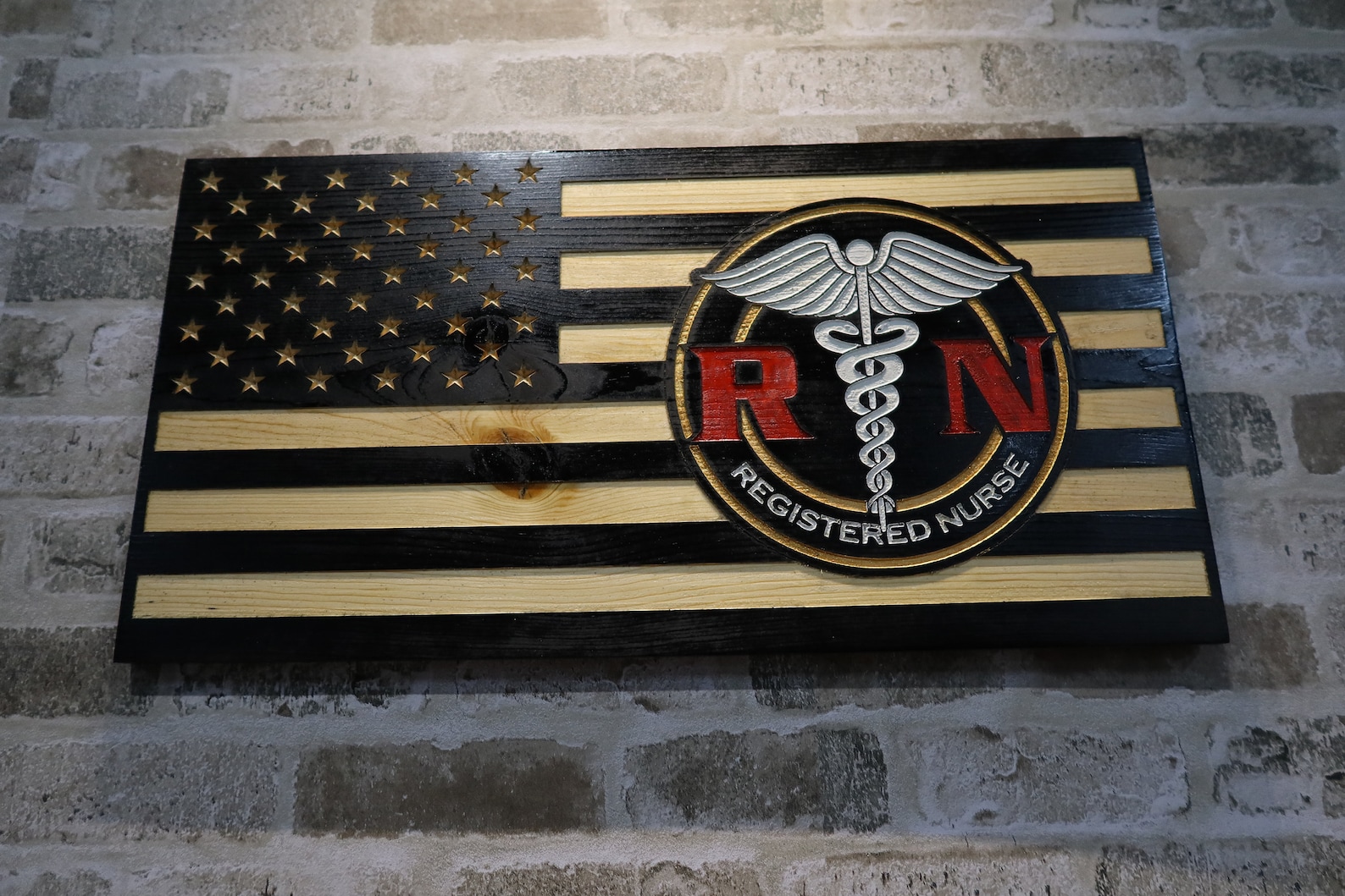 Handcrafted Pine Wood American RN Flag, Registered Nurse Gift - Etsy