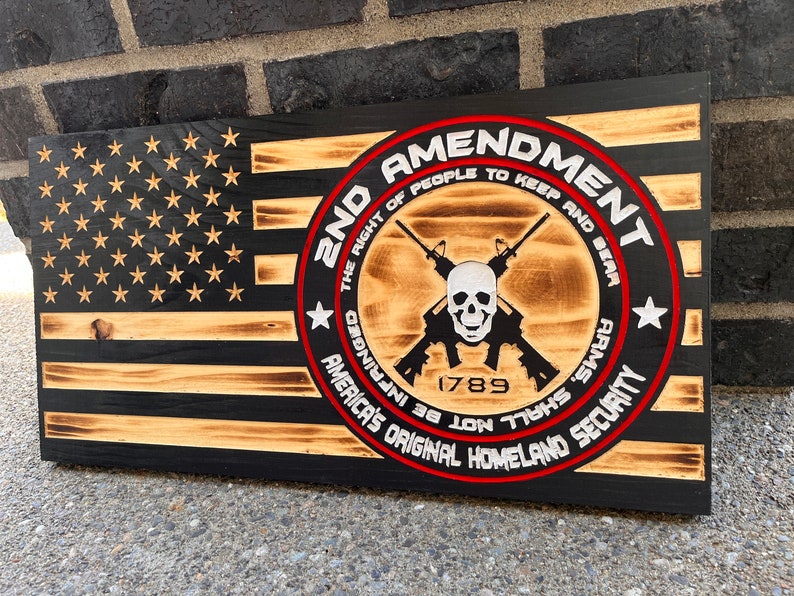 Rustic Pine Wood 2nd Amendment Flag, Patriotic Wall Decor - Etsy Canada