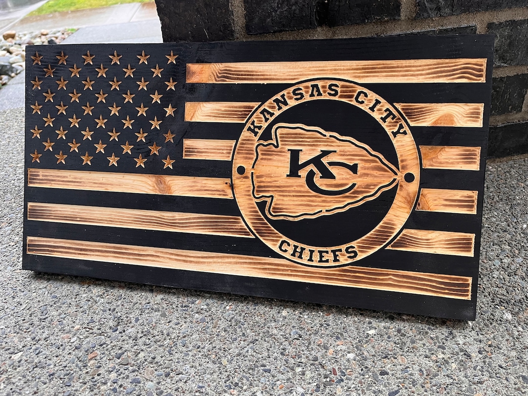 Kansas City Chiefs, Football Flag, NFL, American Football, Rustic ...
