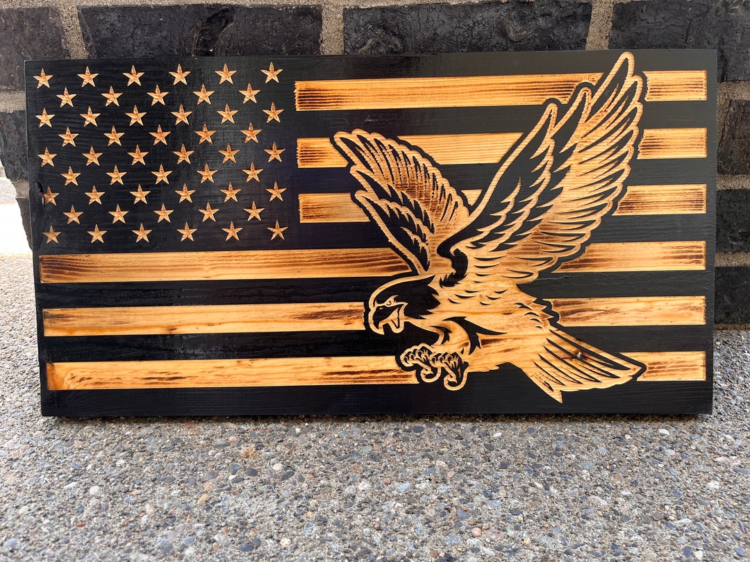 Bald Eagle, American Flag, Rustic American Flag - Etsy