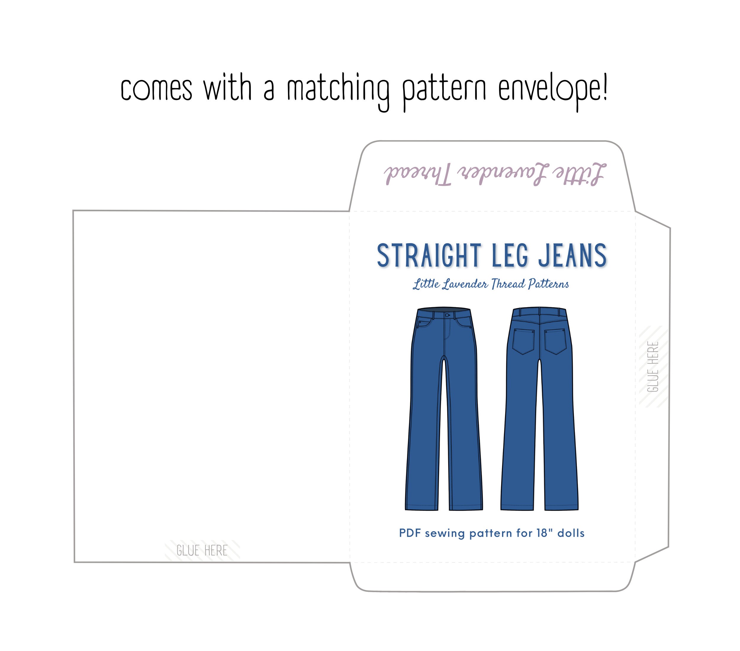 Straight Leg Jeans PDF Printable Sewing Pattern for 18 Inch Dolls - Etsy