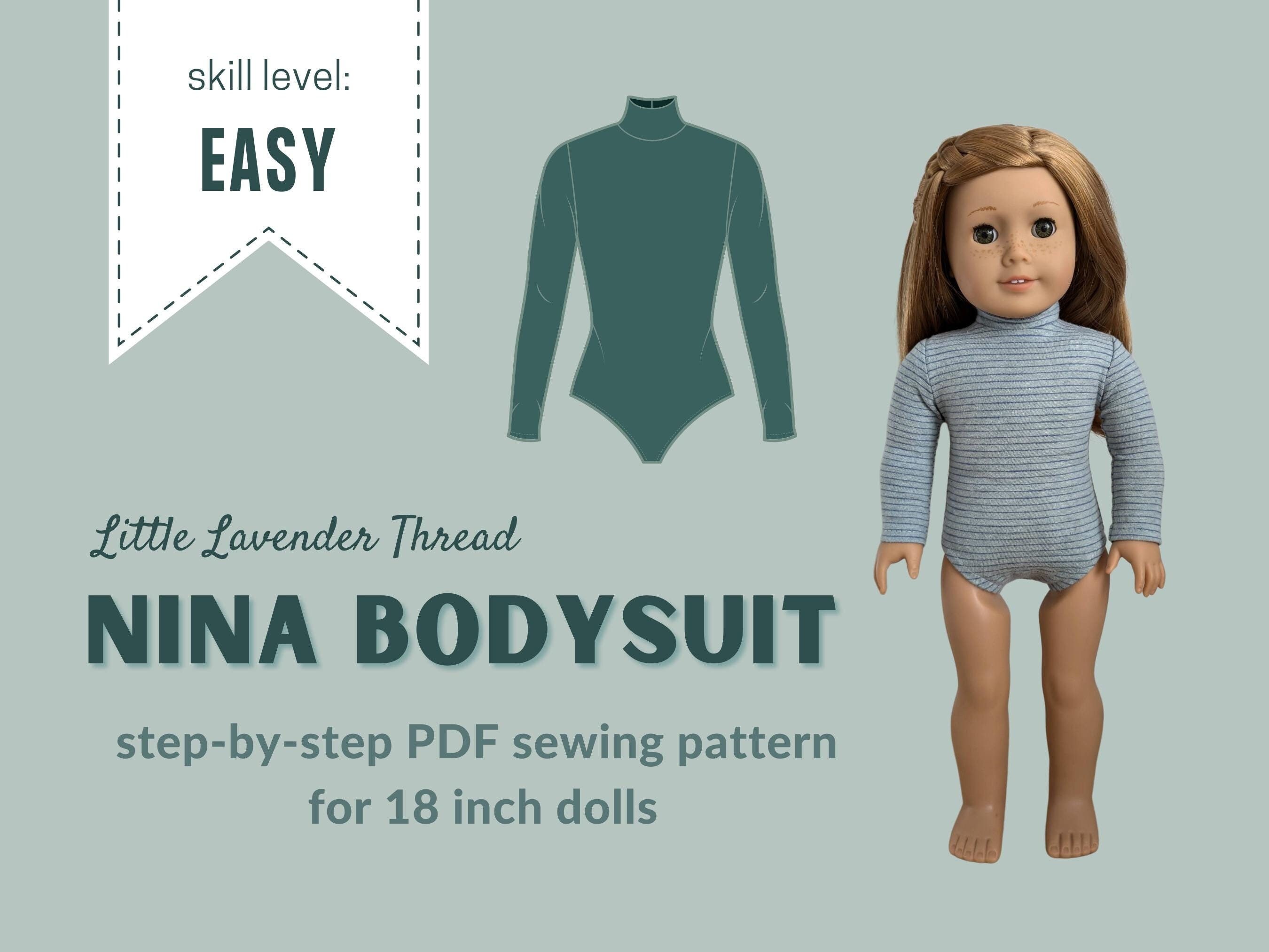Nina Bodysuit PDF Printable Sewing Pattern for 18 Inch Dolls - Etsy