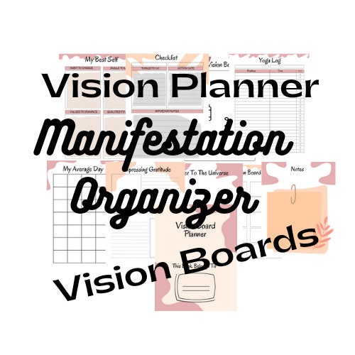 Vision Board Organizer Vision Planner Manifestation Planner - Etsy