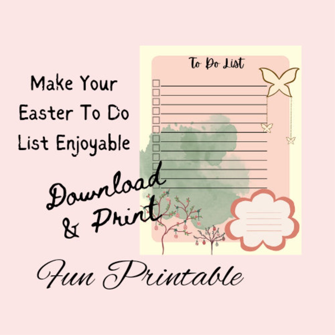 Easter to Do List Printable Download Template - Etsy