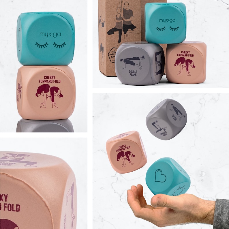 Yoga Duo Dice Exercise Fun Foam Dice for Adults 2 Pose Dice - Etsy UK
