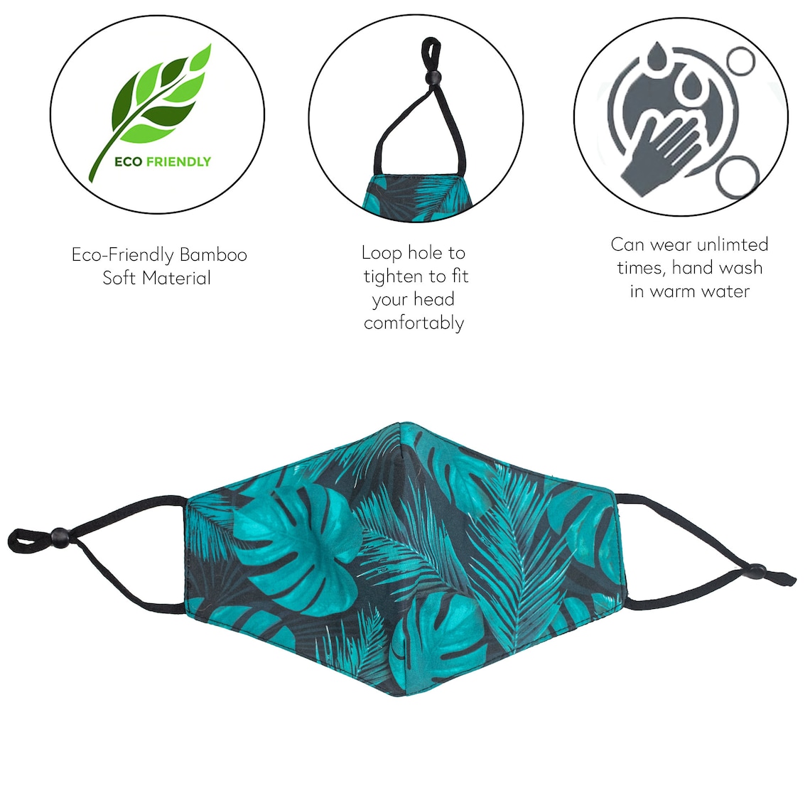 Bamboo & Cotton Face Mask Patterned Face Coverings Double | Etsy