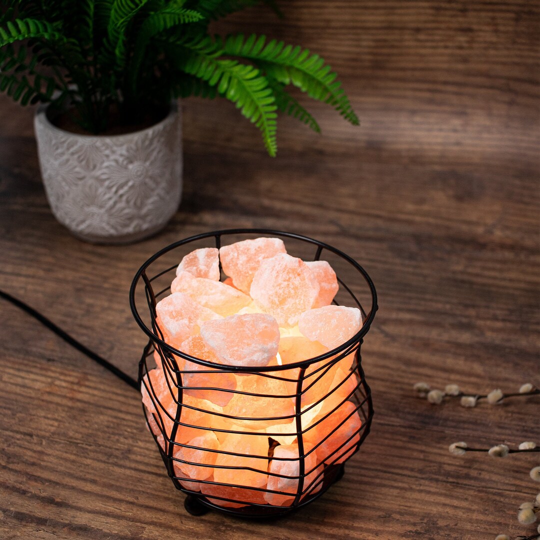 Himalayan Fire Pit Salt Lamp, 100% Hand-carved Himalayan Salt Rock ...