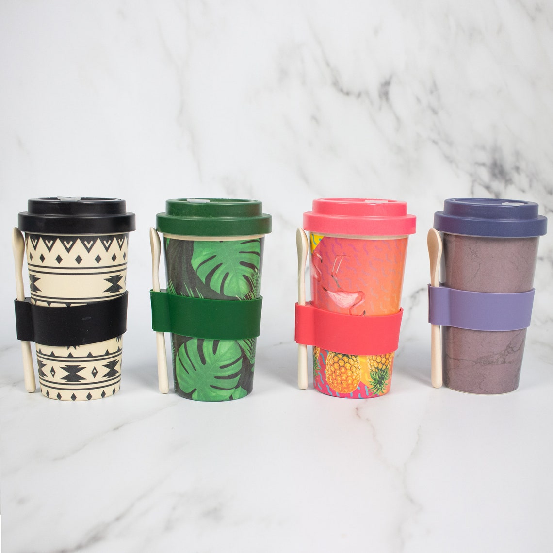 Bamboo Reusable Smoothie Cup Soup Cup Unique Patterns and | Etsy